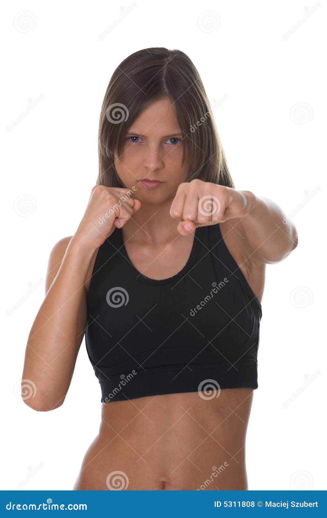 Fighting Woman - Focus on Face Stock Photo - Image of beauty, cute: 5311808