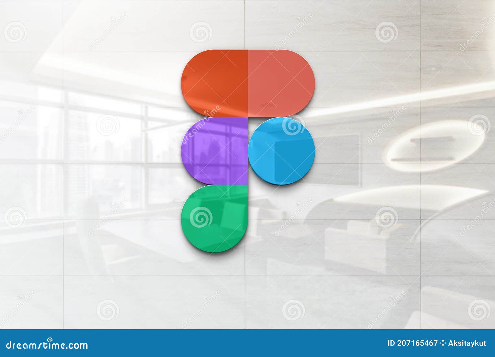 Figma On Glossy Office Wall Realistic Texture Editorial Photo ...