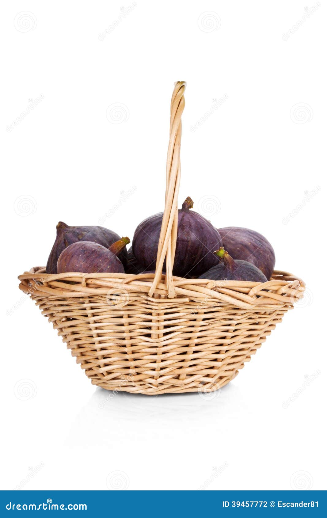 Figs in a Basket Isolated on White Stock Photo - Image of exotic ...