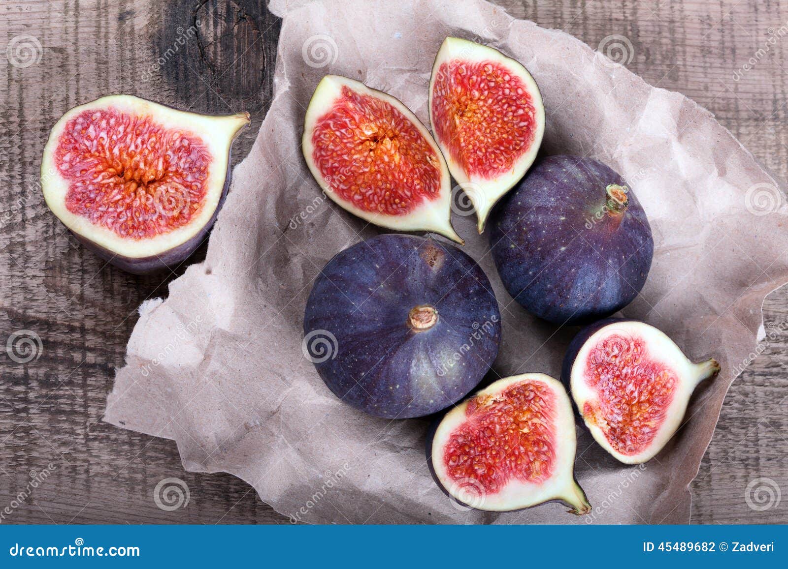 Figs on crumpled paper stock photo. Image of group, food - 45489682