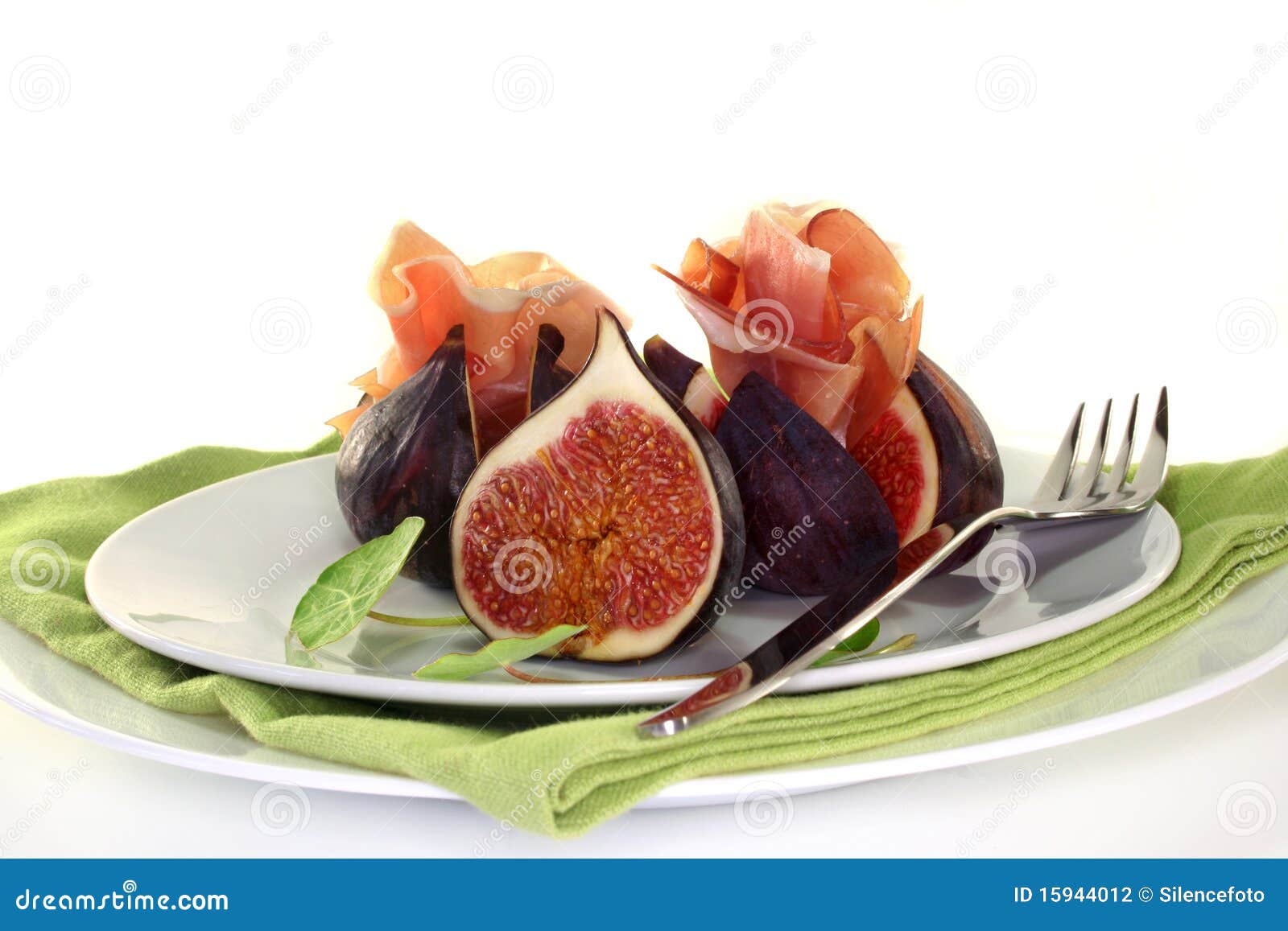 Figs with ham stock photo. Image of juicy, fruit, carica - 15944012