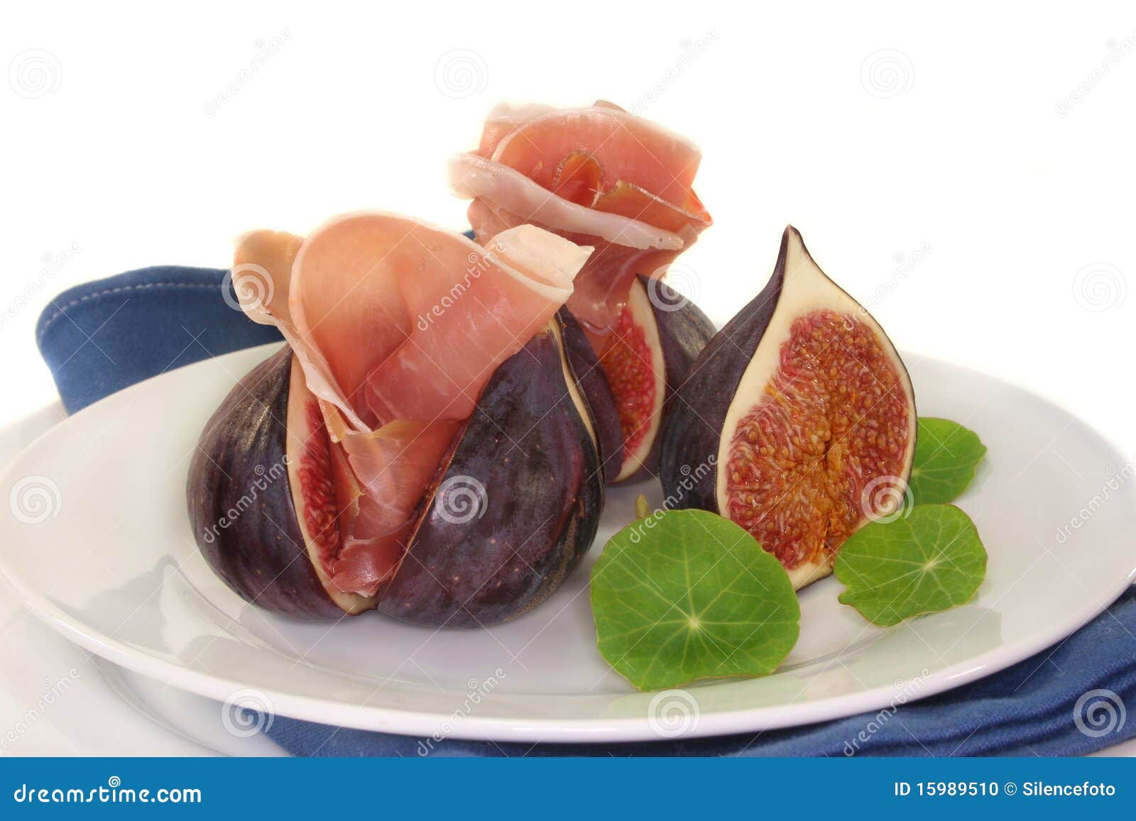Figs with ham stock photo. Image of dessert, healthy - 15989510