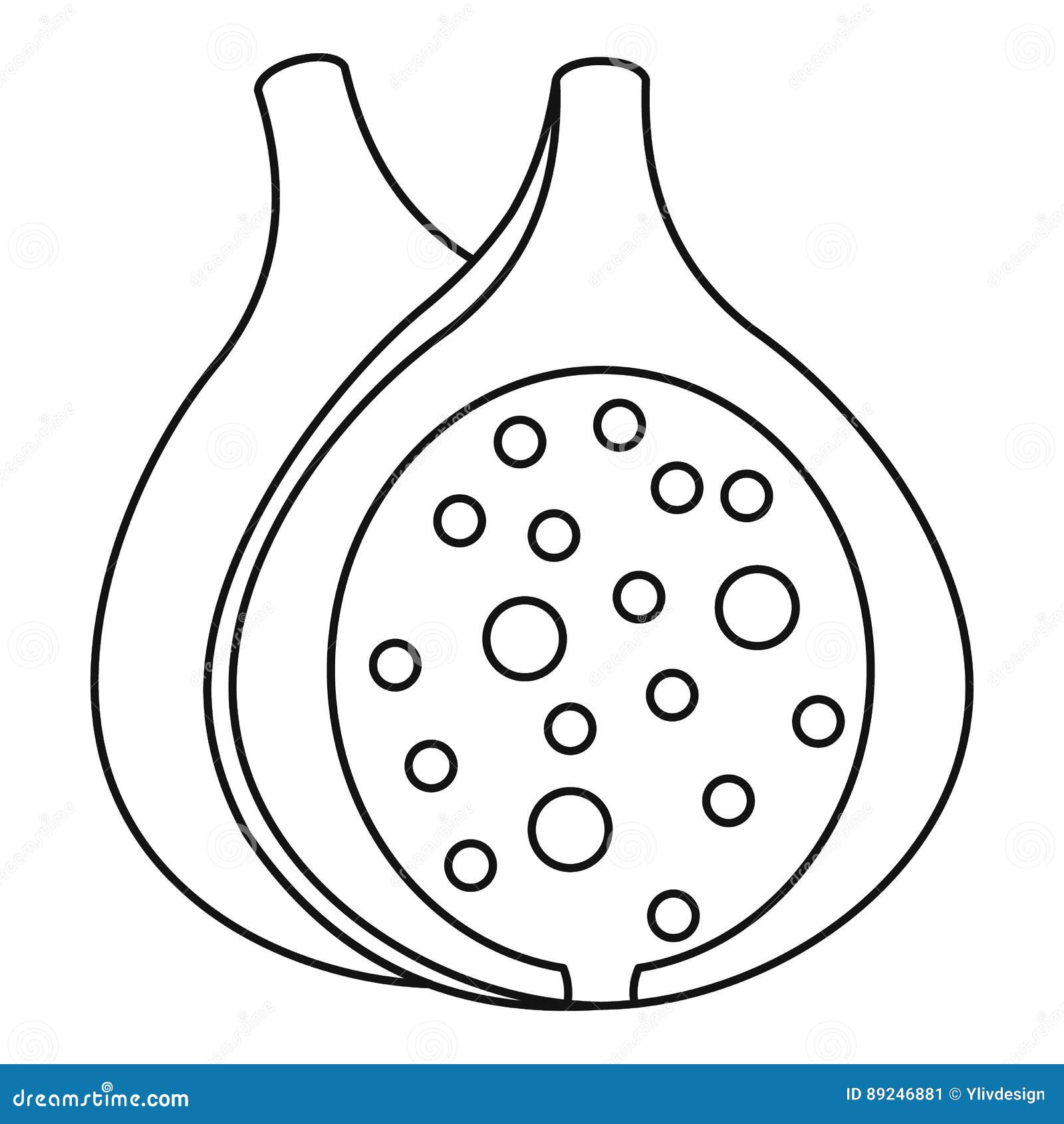 Figs icon, outline style stock vector. Illustration of delicious - 89246881