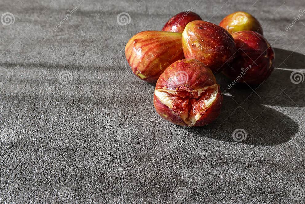 Figs Isolated on a Stone Pattern Background. Stock Image - Image of ...
