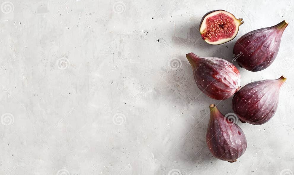 Figs on a Light Grey Background, Modern and Clean Stock Image - Image ...