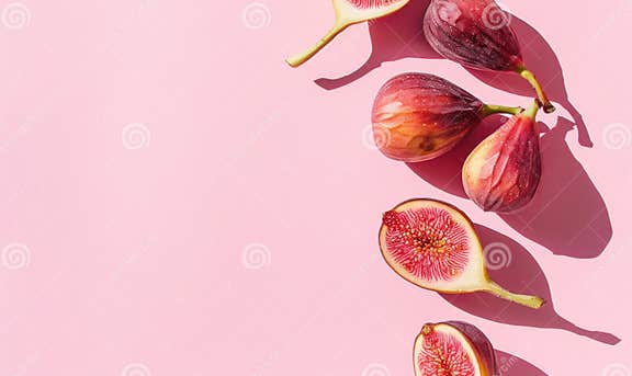 Figs on a Light Pink Background Stock Photo - Image of ingredient ...