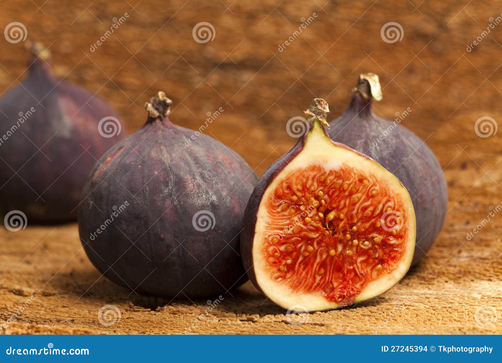 Figs on old bark stock photo. Image of halved, closeup - 27245394