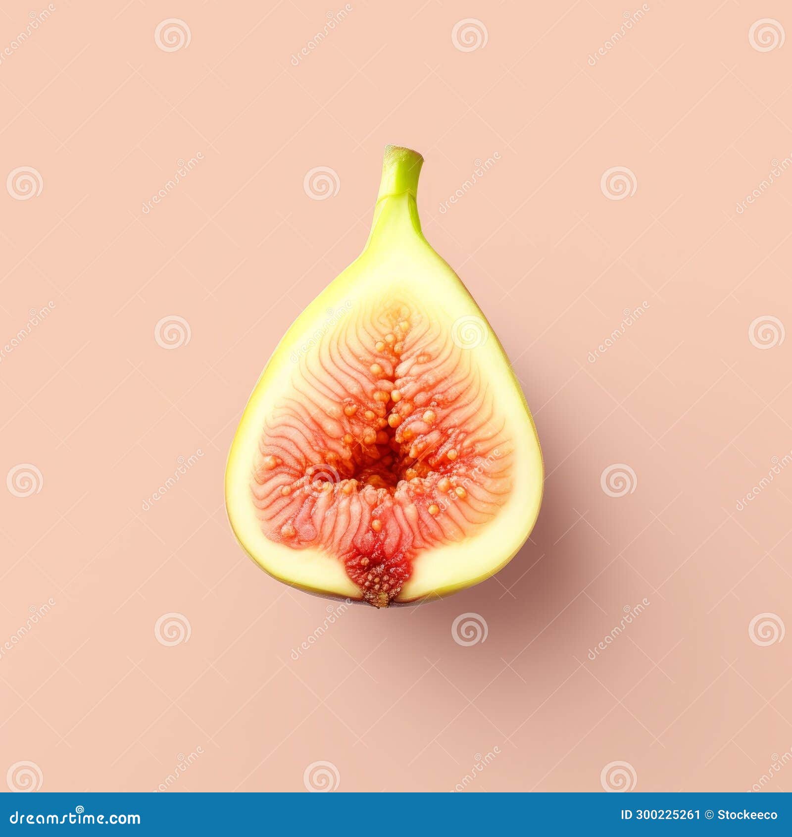 Vibrant and Feminine Half Ripe Fig on Beige Background Stock ...