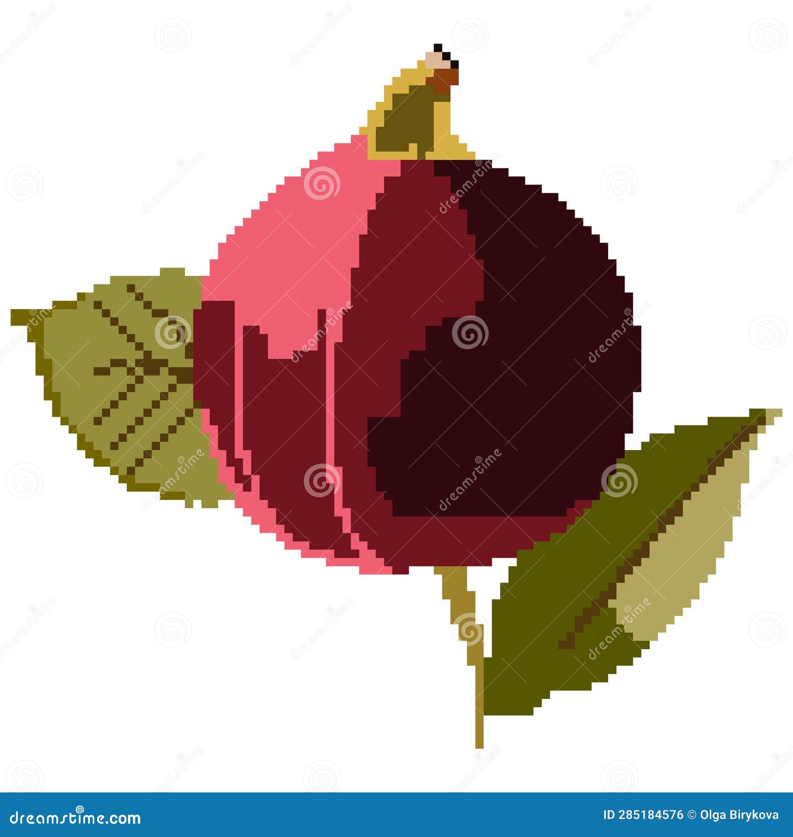 Pixel-art Figs. Whole Fig And Slice Of Fig On Dark Blue Background ...