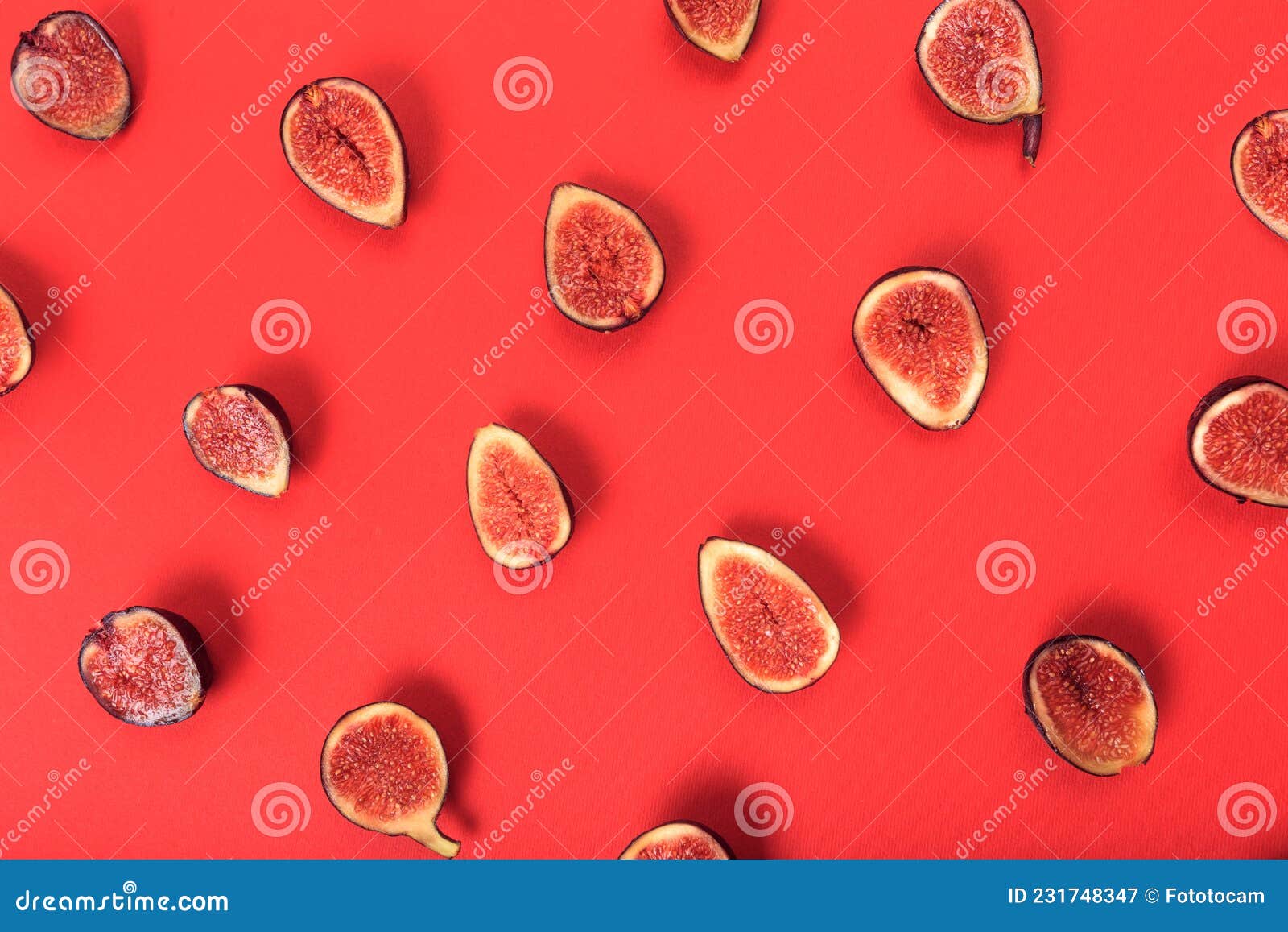 Figs on Red Texture Background - Image Stock Image - Image of natural ...