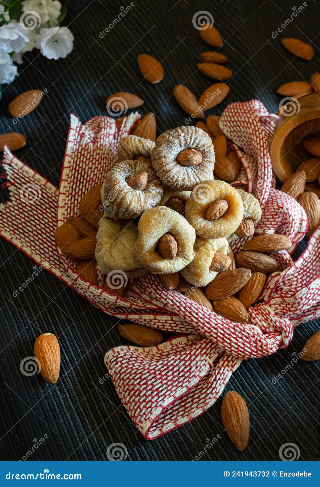 Figs stuffed almonds stock photo. Image of ingredient - 241943732