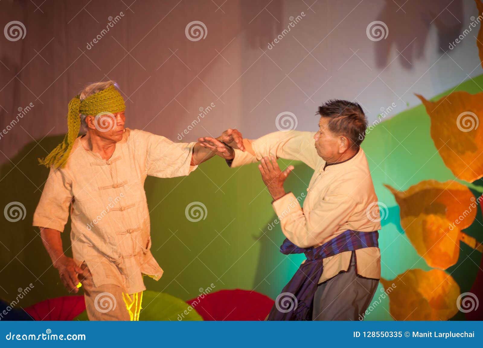 Figthing Dancer Performs Traditional Classical Thai Northern `Fighting ...