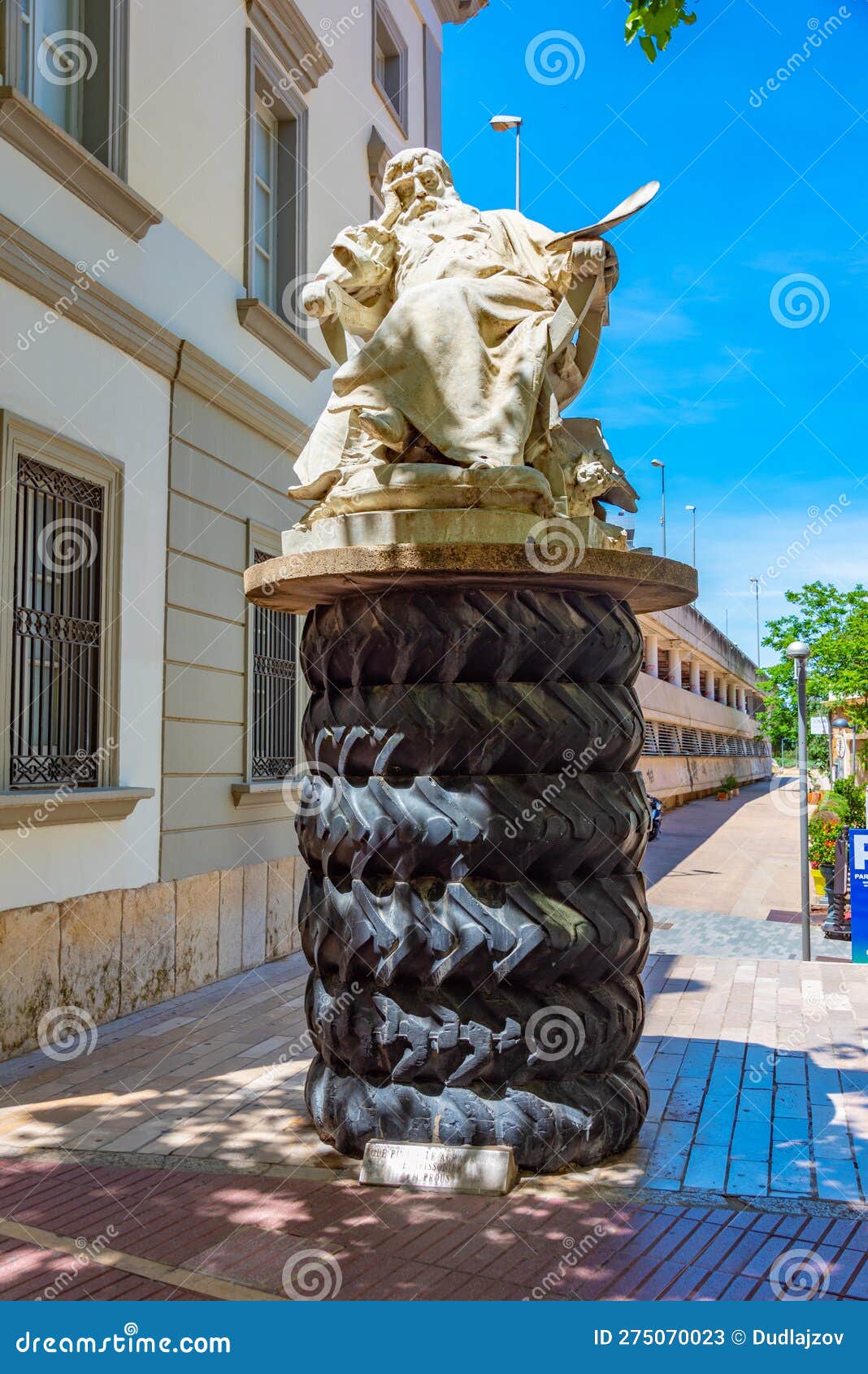 Figueres, Spain, May 28, 2022: Statue by Salvator Dali in the Ce ...