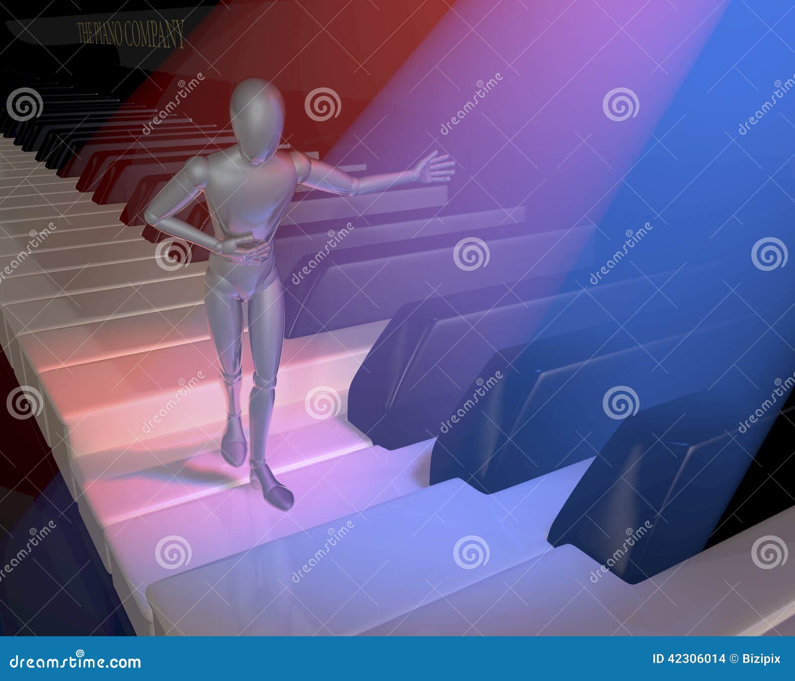 Figur, Character, Show Host Presenting On A Piano Keyboard, Clavier ...