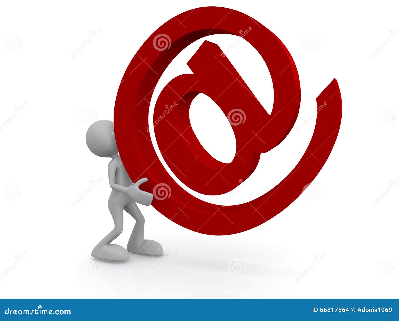 Figura De Toon Com Um Sinal Do Email Ilustração Stock - Ilustração de ...