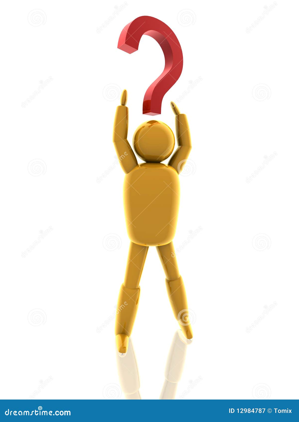 Figura Dourada Com Sinal Da Pergunta Ilustração Stock - Ilustração de ...