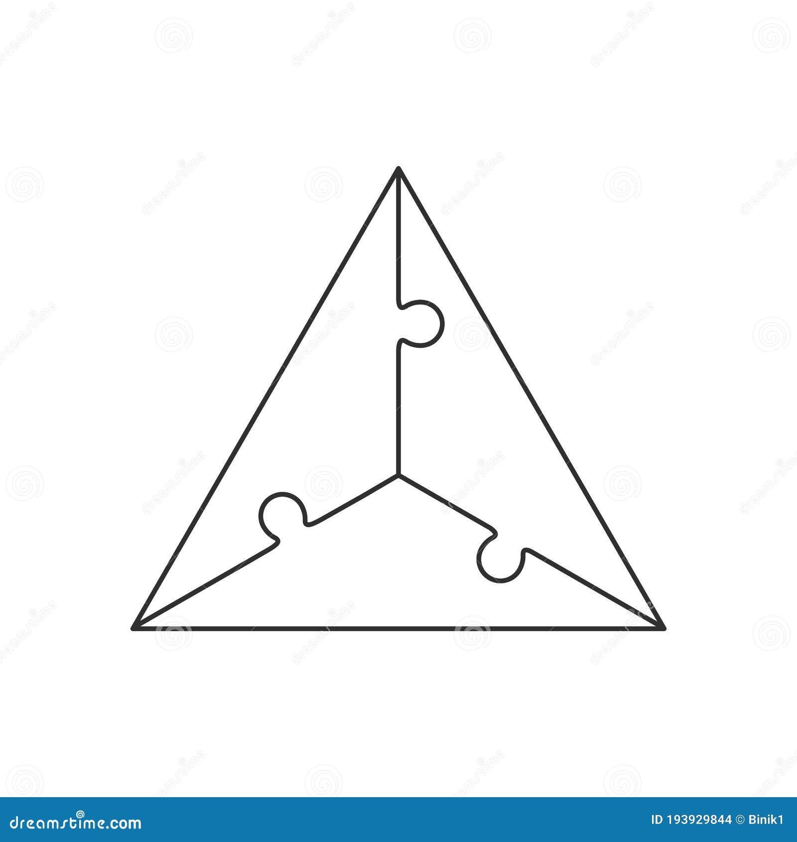 Figura Triangular De Tres Piezas Vectoriales De Rompecabezas De ...