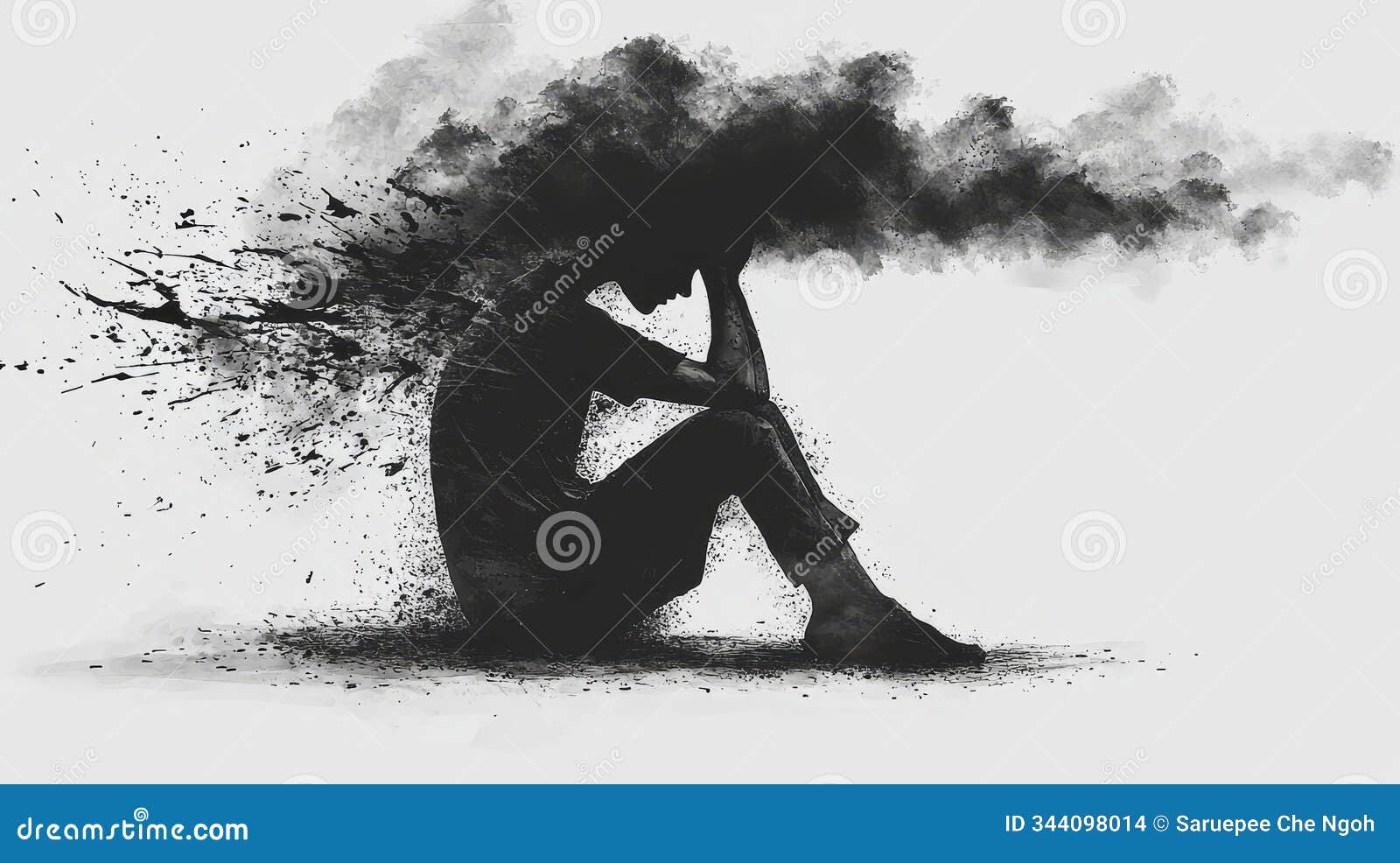 Figural Representation Of Sadness And Isolation Stock Photo ...