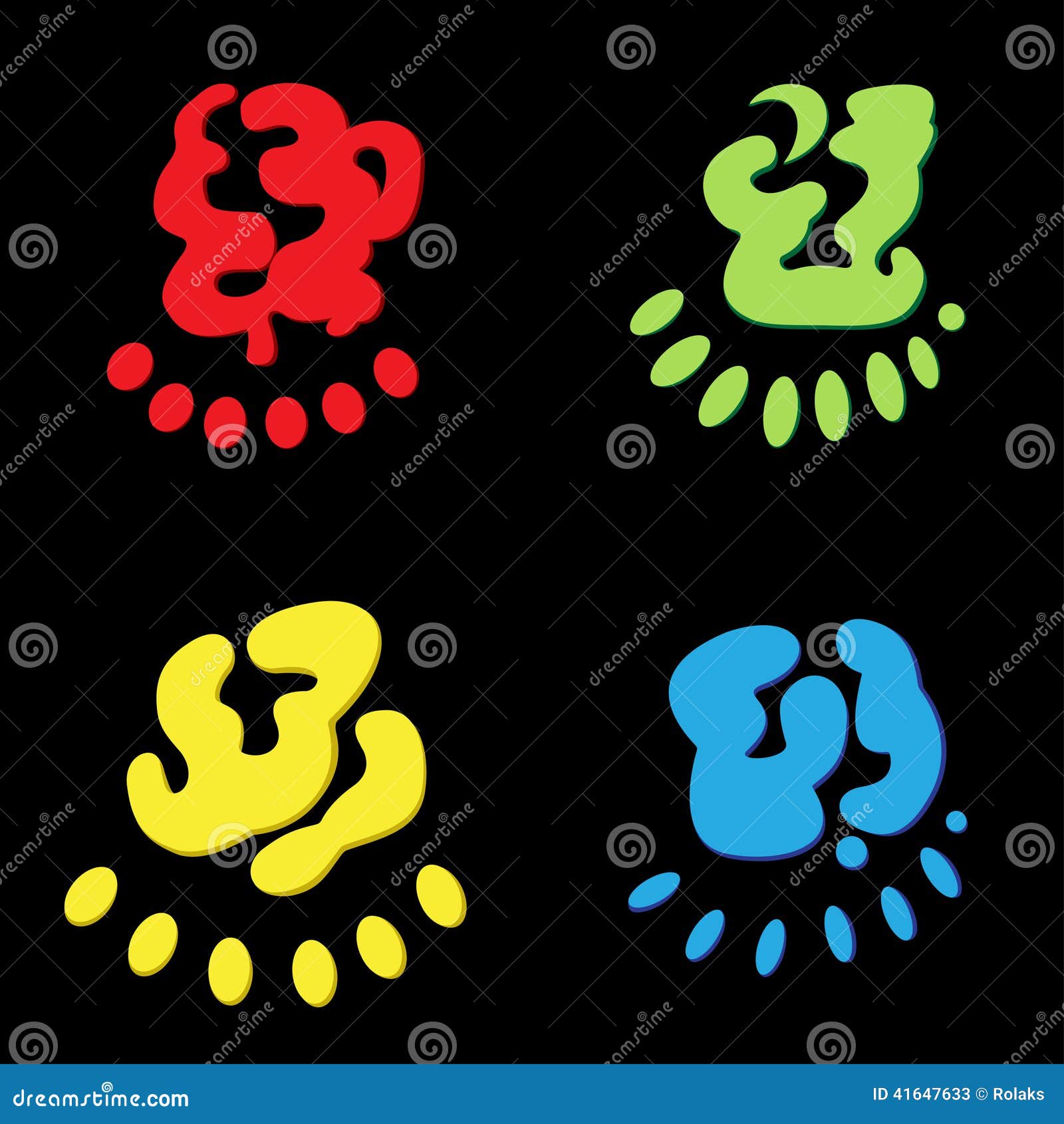 4 figuras abstractas ilustración del vector. Ilustración de caprichoso ...