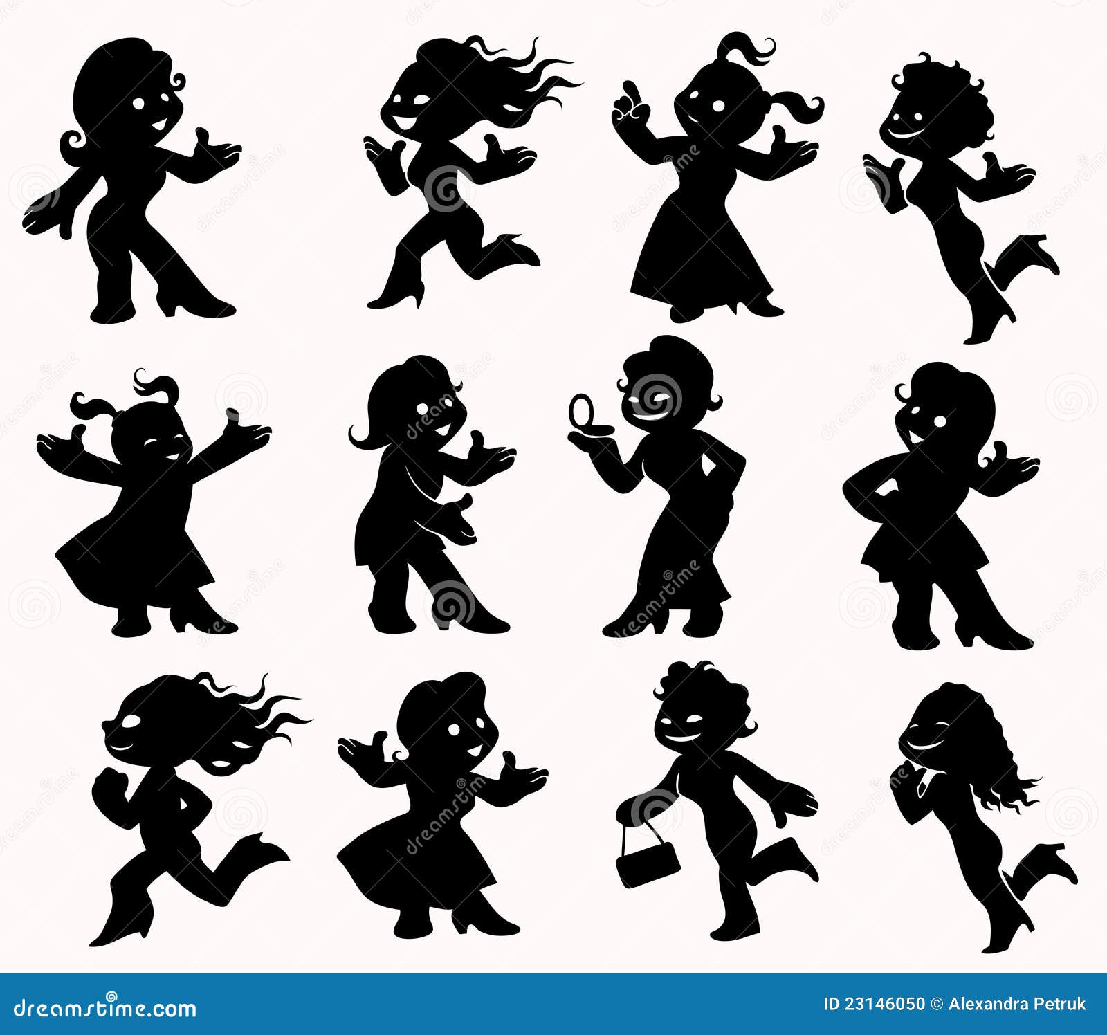 Figuras De Las Mujeres En Negro Ilustración del Vector - Ilustración de ...