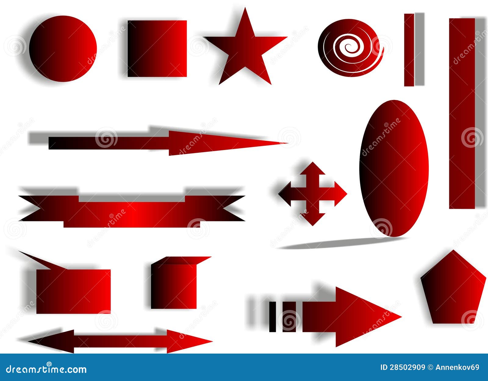 Figuras rojas stock de ilustración. Ilustración de cubo - 28502909