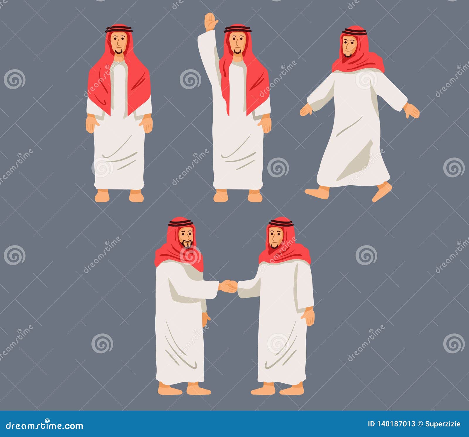 Figurative Character Arabian Men Stock Vector - Illustration of scarf ...