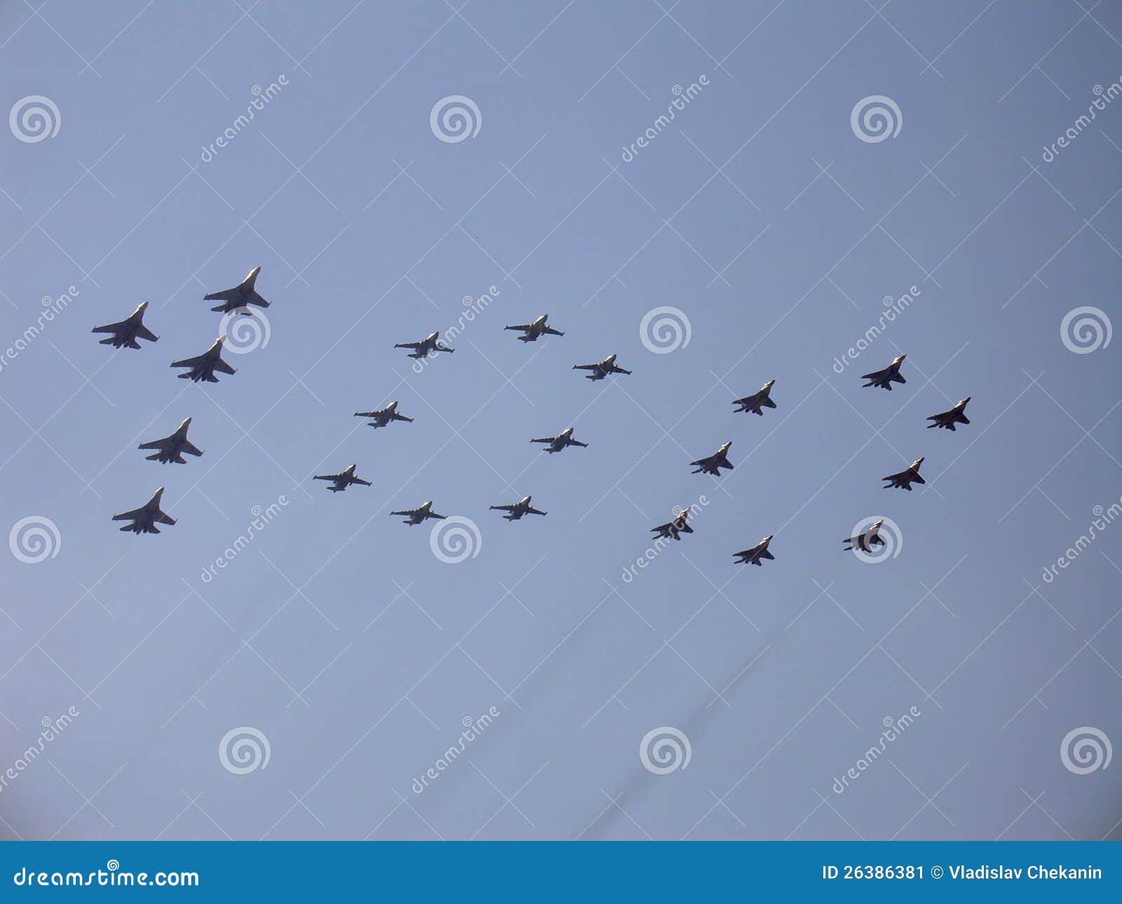 Military Fighters Jet Three Group Aircraft At High Speed Above The Road ...