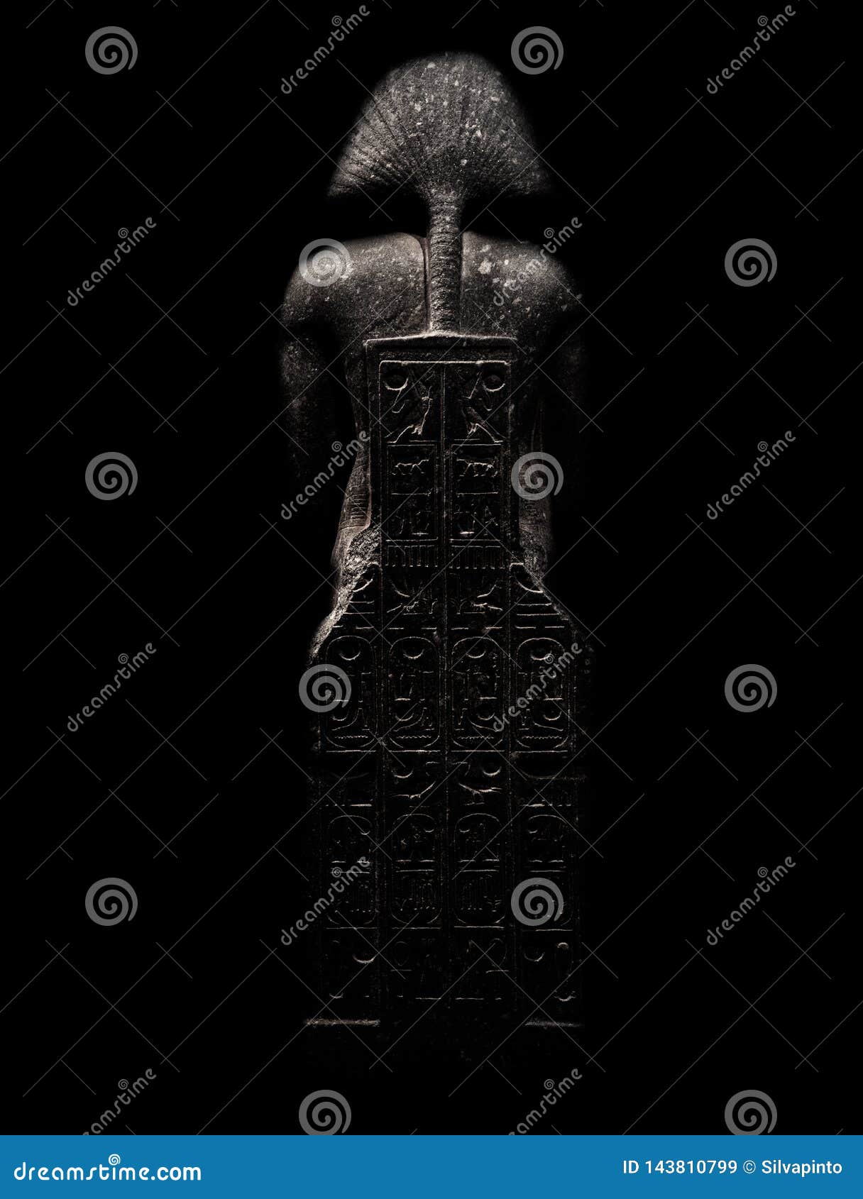 Figure Allusive To the Pharaoh, Isolated on Black Background Seen from ...