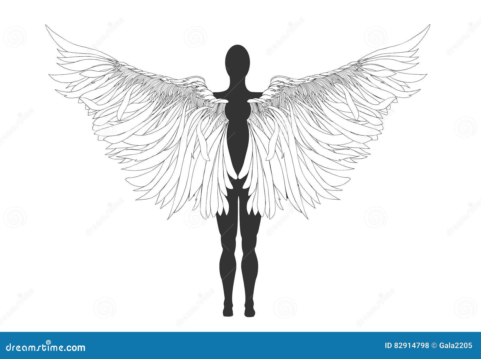 Figure of an Angel. Vector Illustration Stock Vector - Illustration of ...