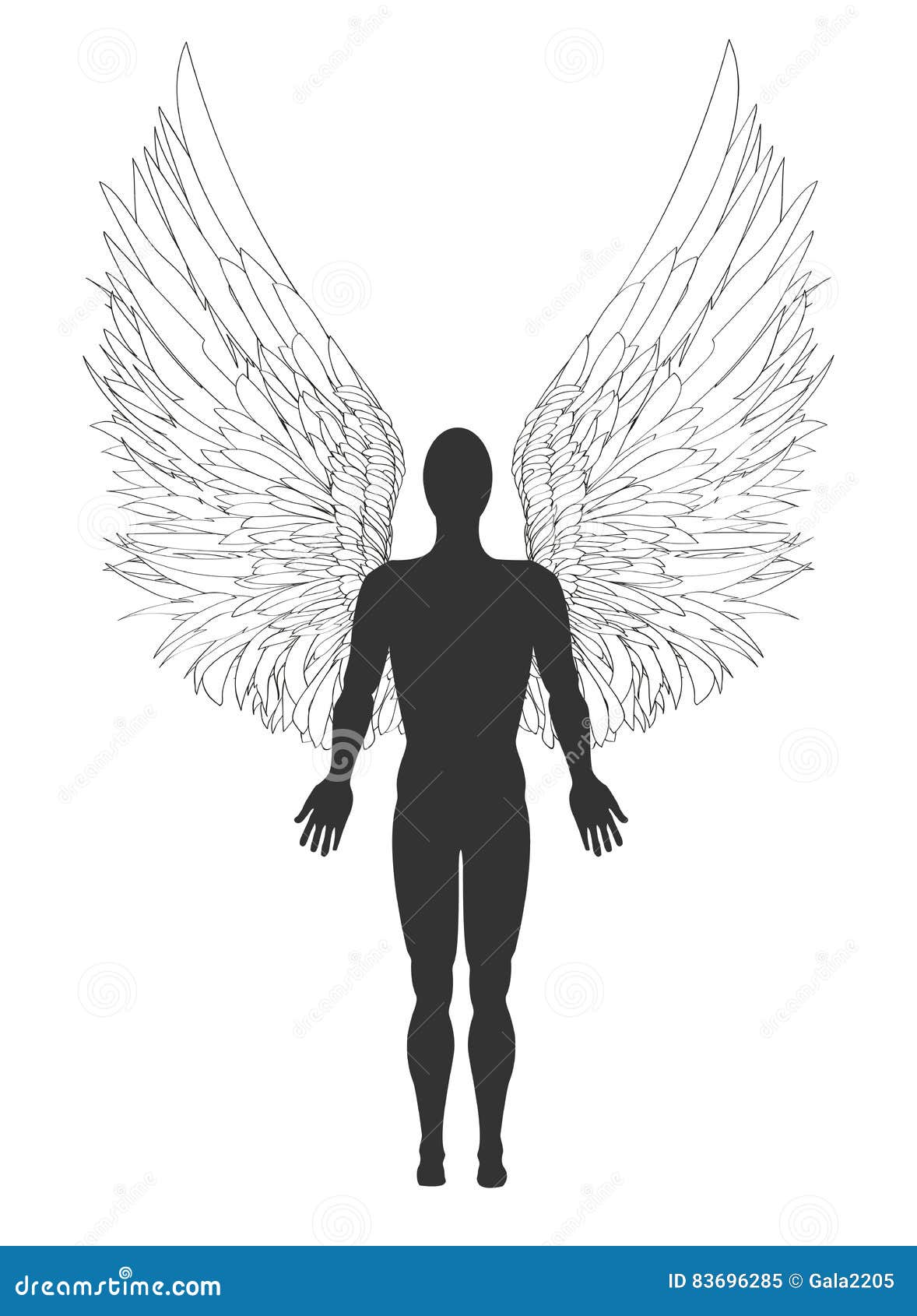 Figure of an Angel. Vector Illustration Stock Vector - Illustration of ...