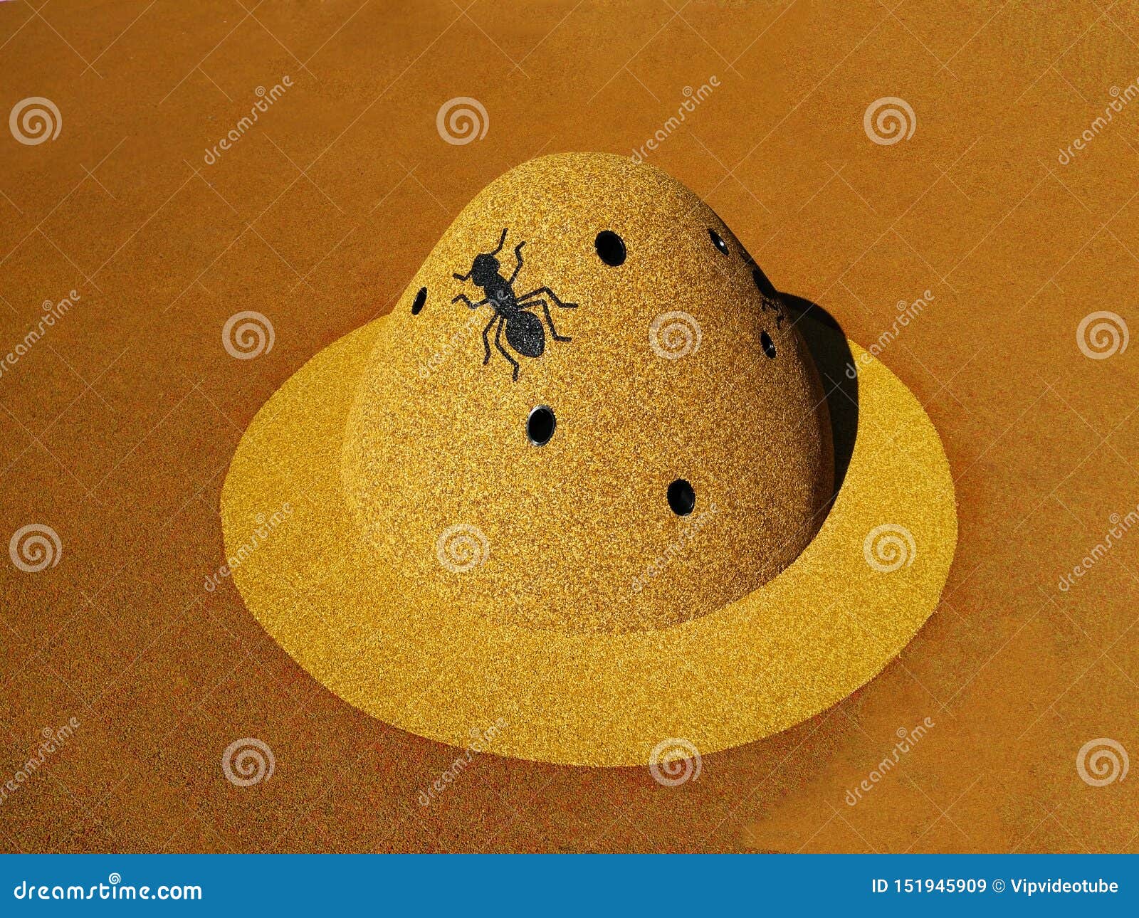 The Figure of an Anthill on the Playground of Soft Rubber Crumb in ...