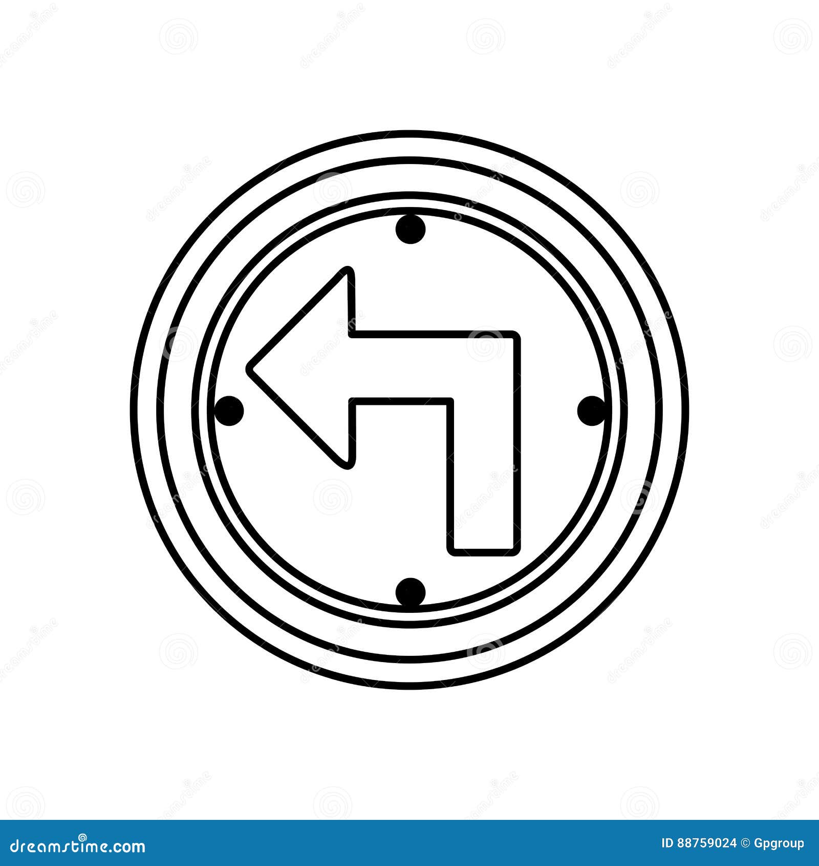 Figure Around Emblem Sign with Arrow Stock Illustration - Illustration ...