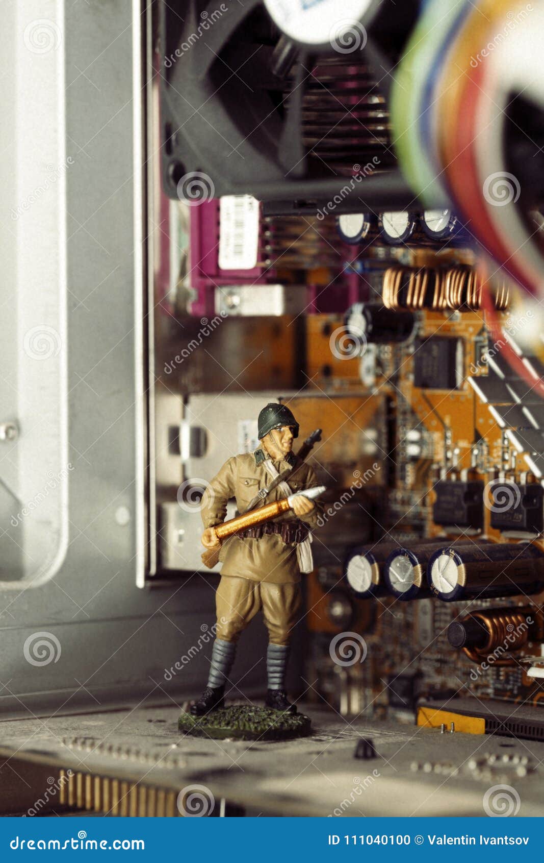 Figure of an Artilleryman of the Second World War Inside the Computer ...