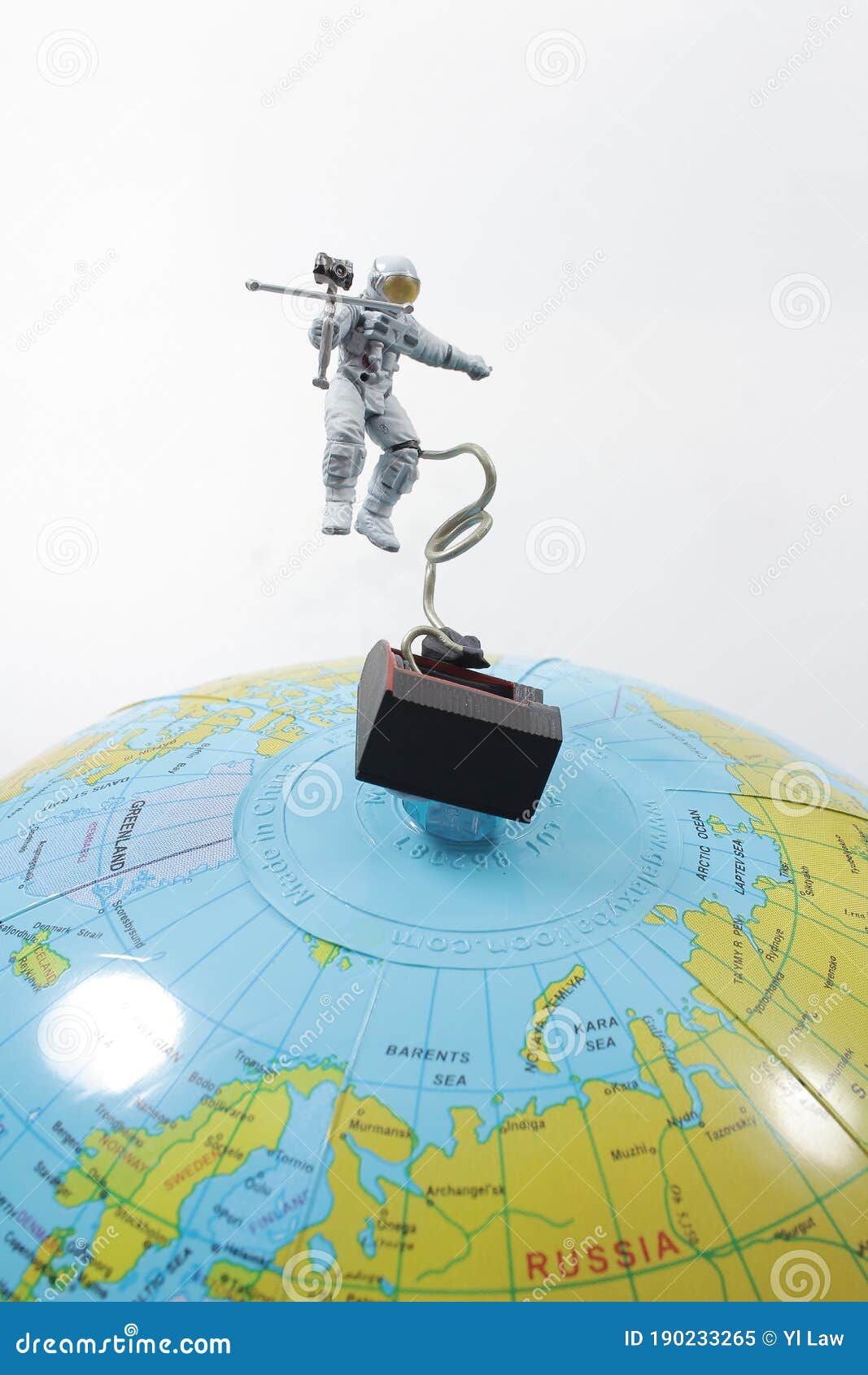 Figure of Astronaut in Outer Space Over of Earth Stock Image - Image of ...