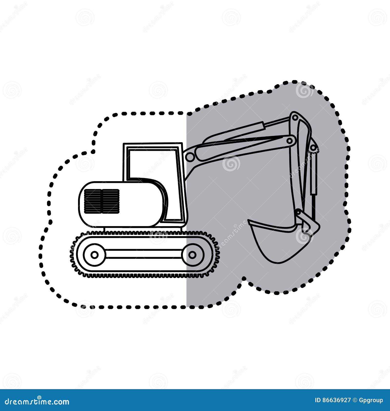 Figure backhoe loader icon stock illustration. Illustration of heavy ...
