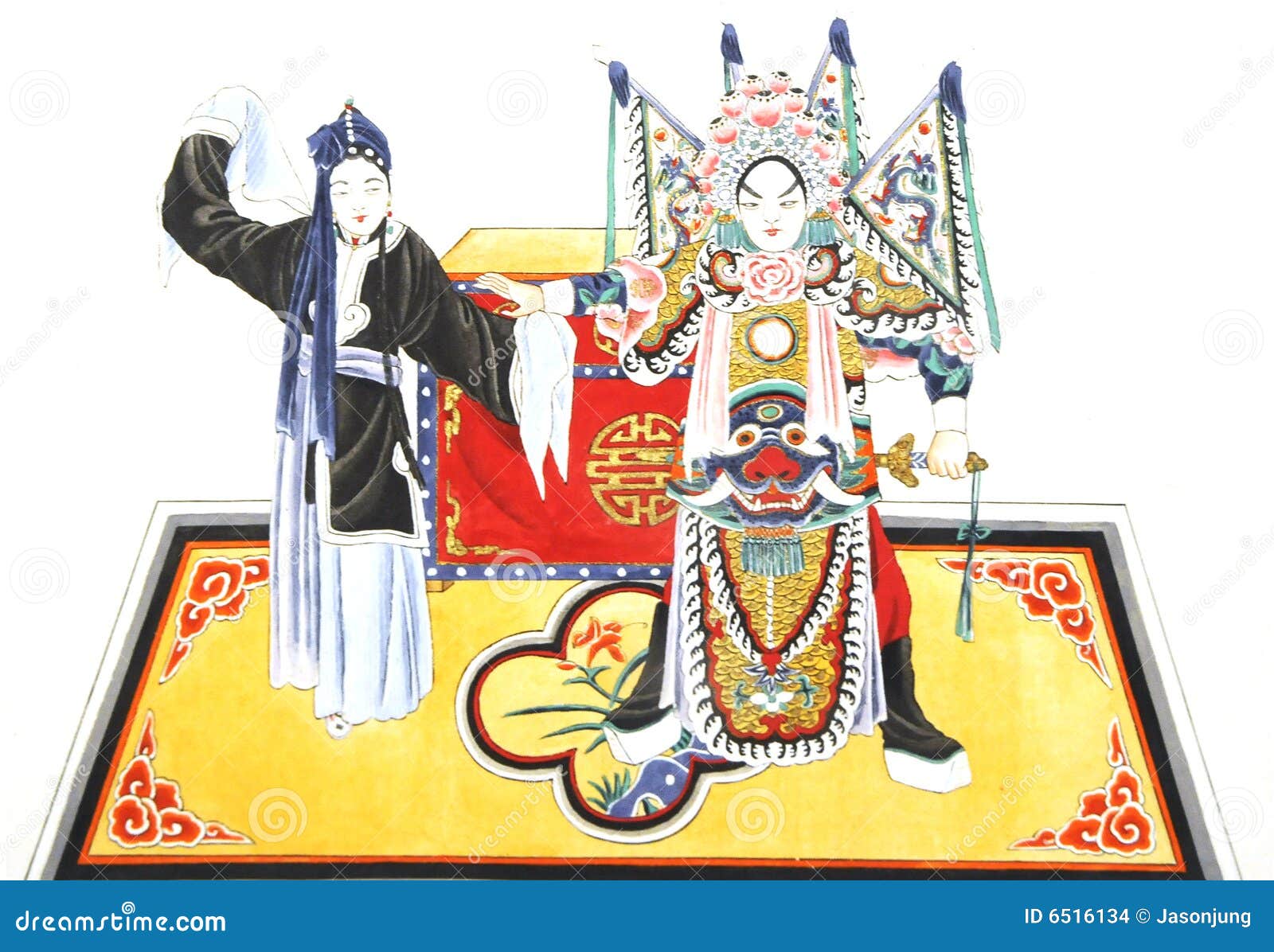 Figure of beijing opera stock photo. Image of painting - 6516134