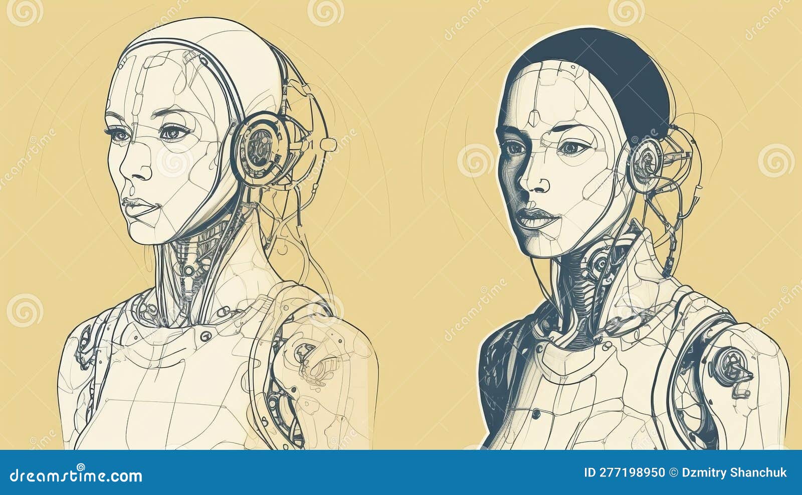 Figure Bionic Face Generative AI Stock Illustration - Illustration of ...