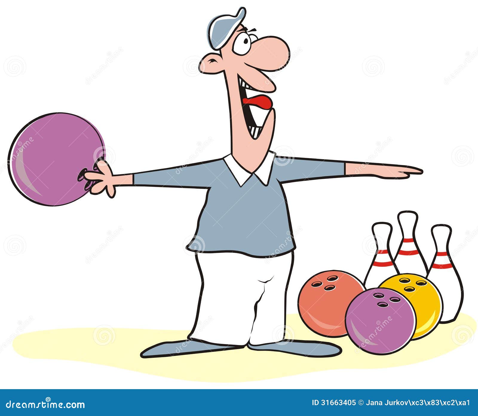Man and bowling stock vector. Illustration of figurine - 31663405