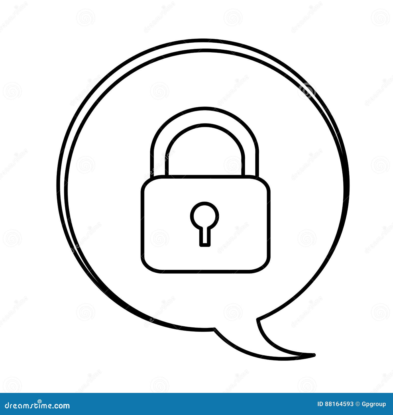 Figure Bubbles with Lock Symbol Icon Stock Illustration - Illustration ...