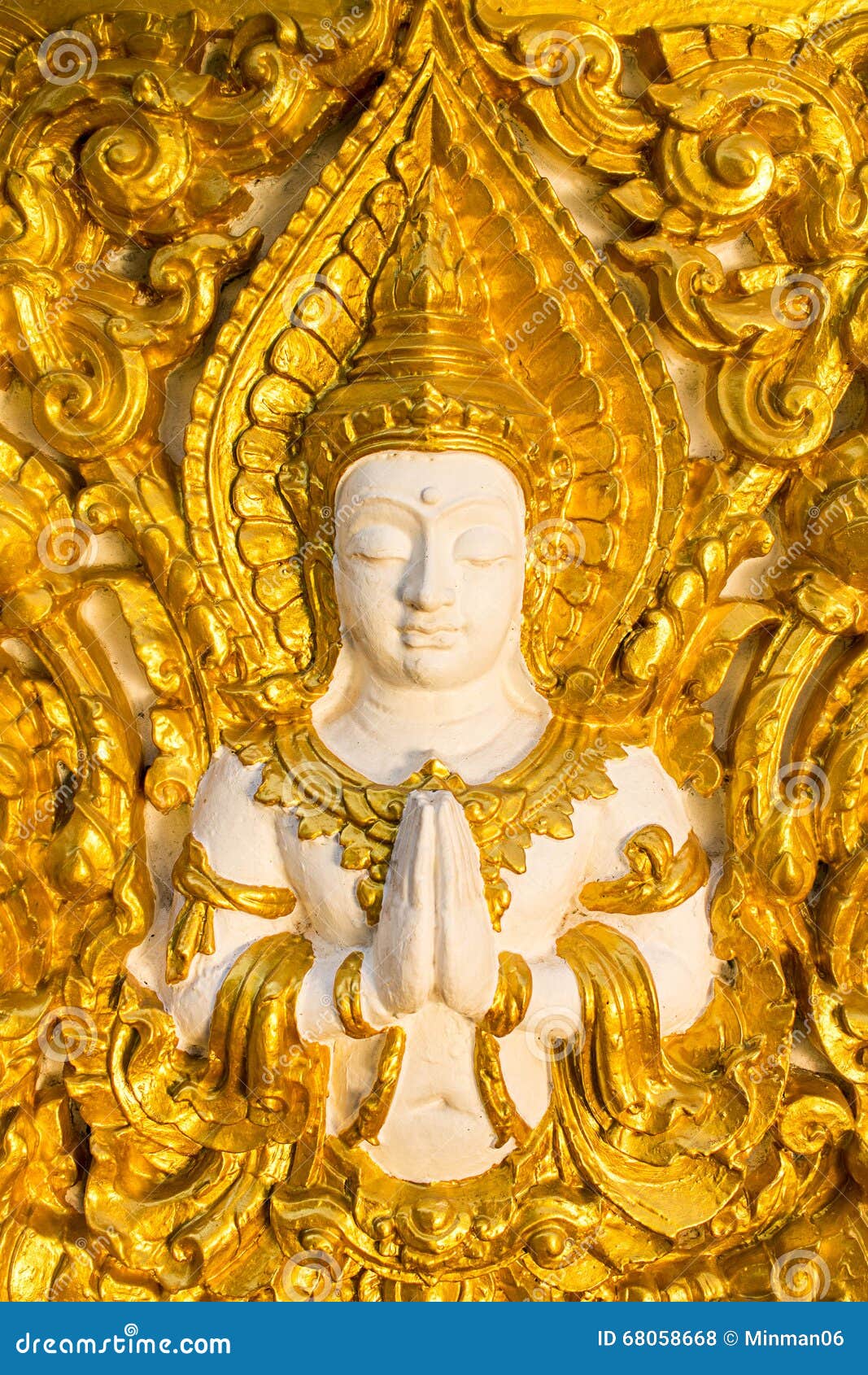 Figure of Buddhist Angel in a Temple Stock Photo - Image of buddhist ...