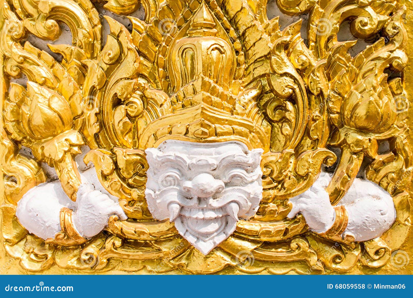 Figure of Buddhist Angel in a Temple Stock Photo - Image of wall, angel ...