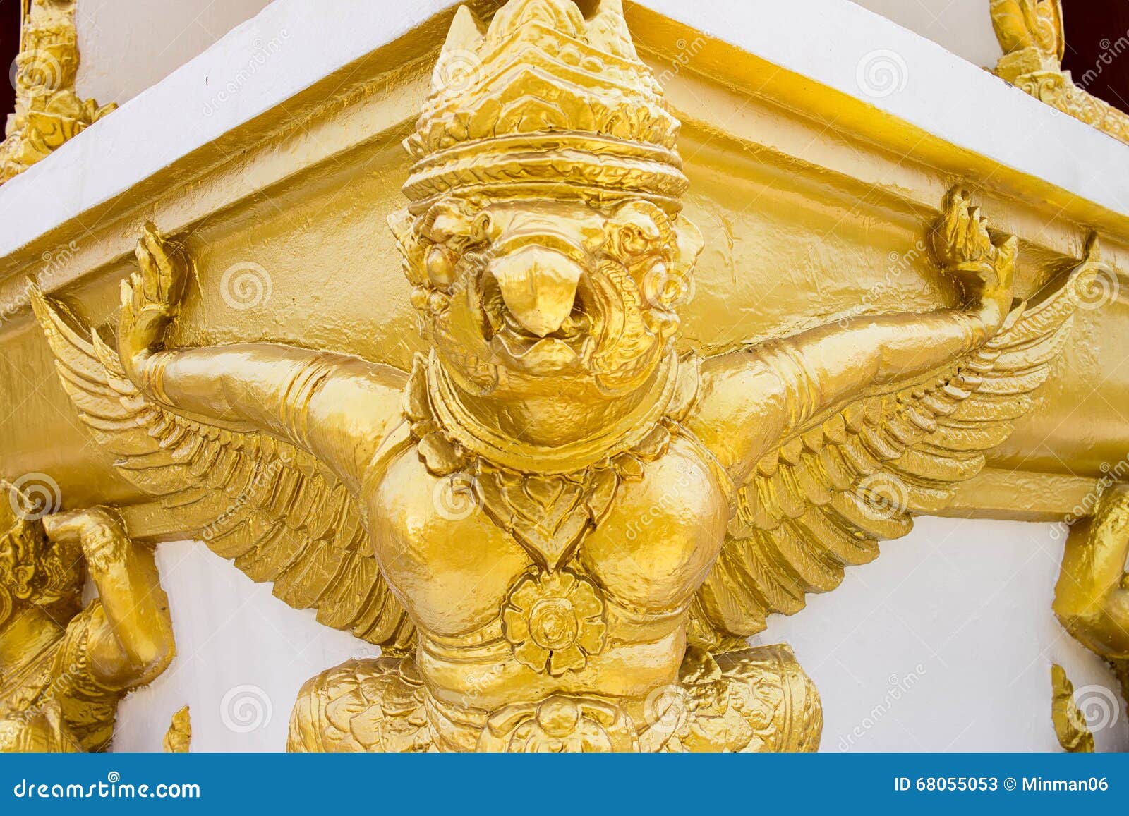 Figure of Buddhist Garuda Angel in a Temple Stock Image - Image of ...