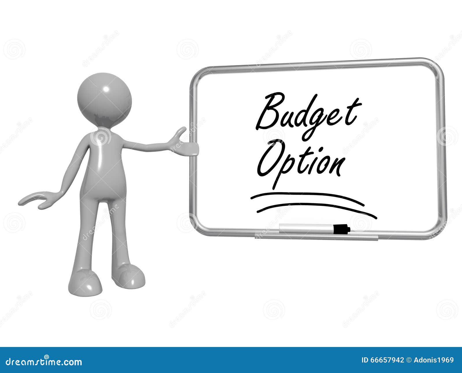 Figure with a Budget Option Sign Stock Illustration - Illustration of ...
