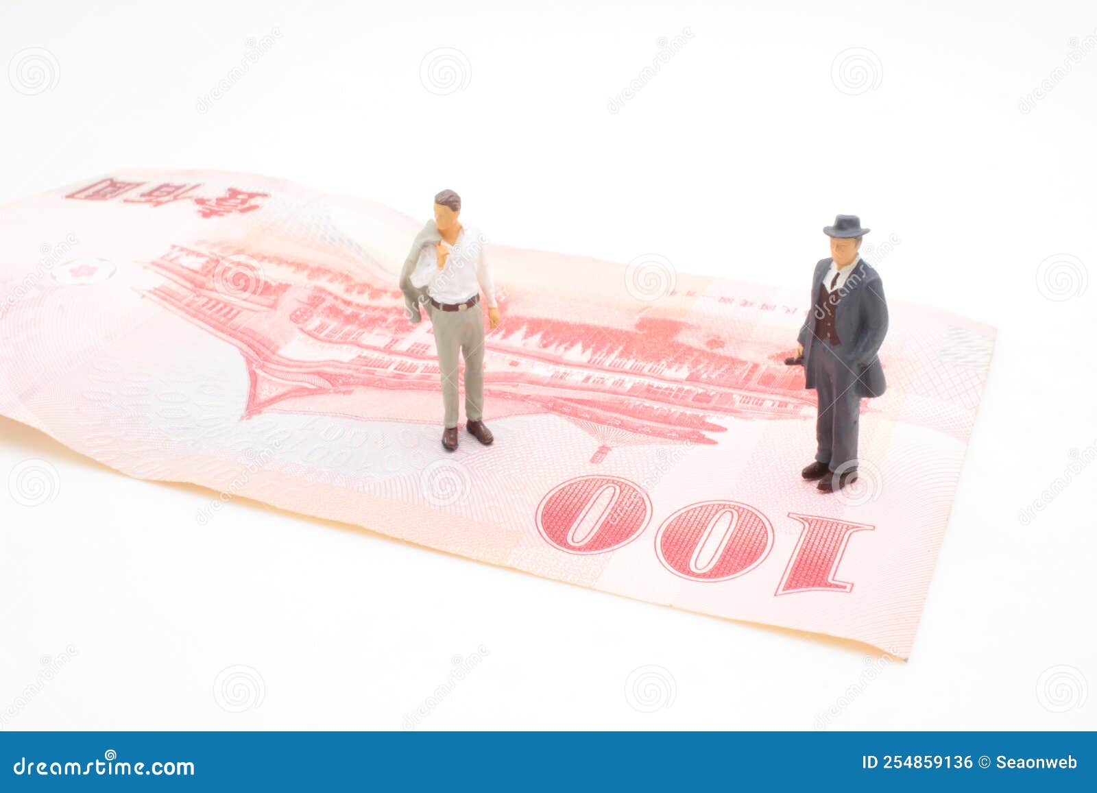 The Figure Business Man Tanding on Bank Note Stock Photo - Image of ...