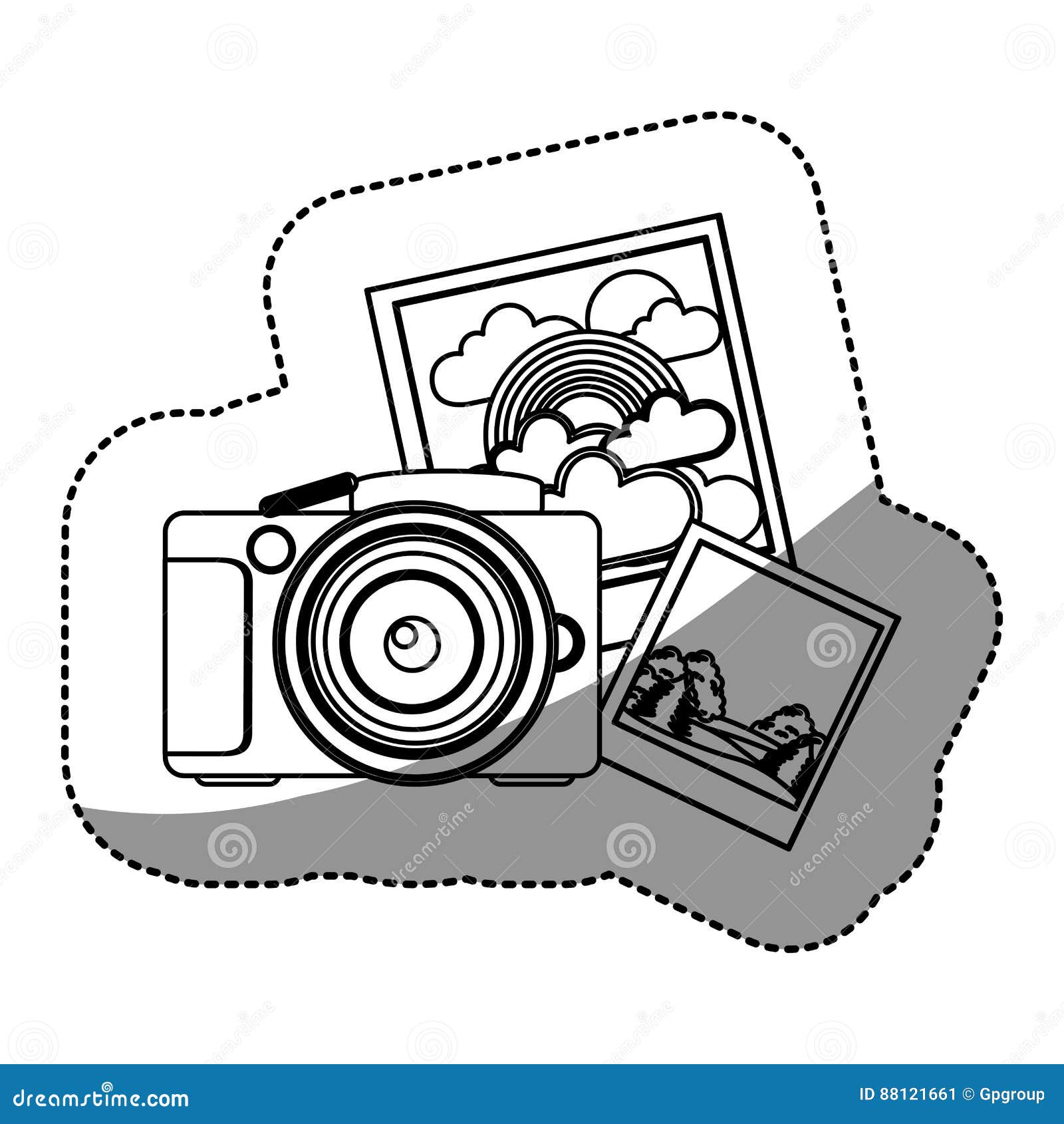 Figure Camera with Pictures Icon Stock Illustration - Illustration of ...
