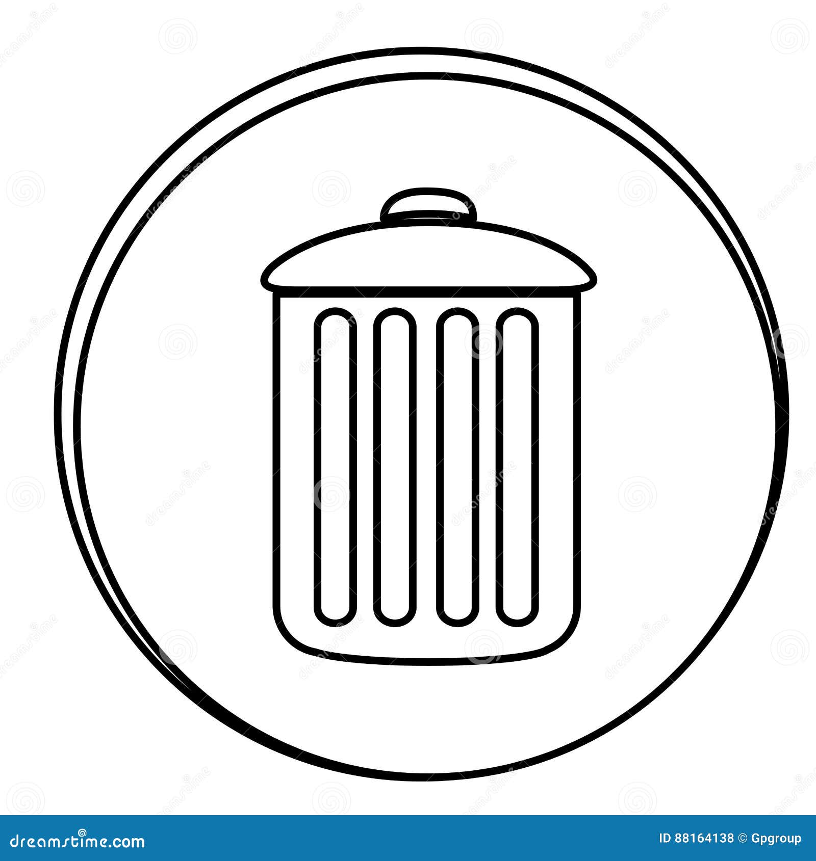 Figure Can Trash Emblem Icon Stock Illustration - Illustration of ...