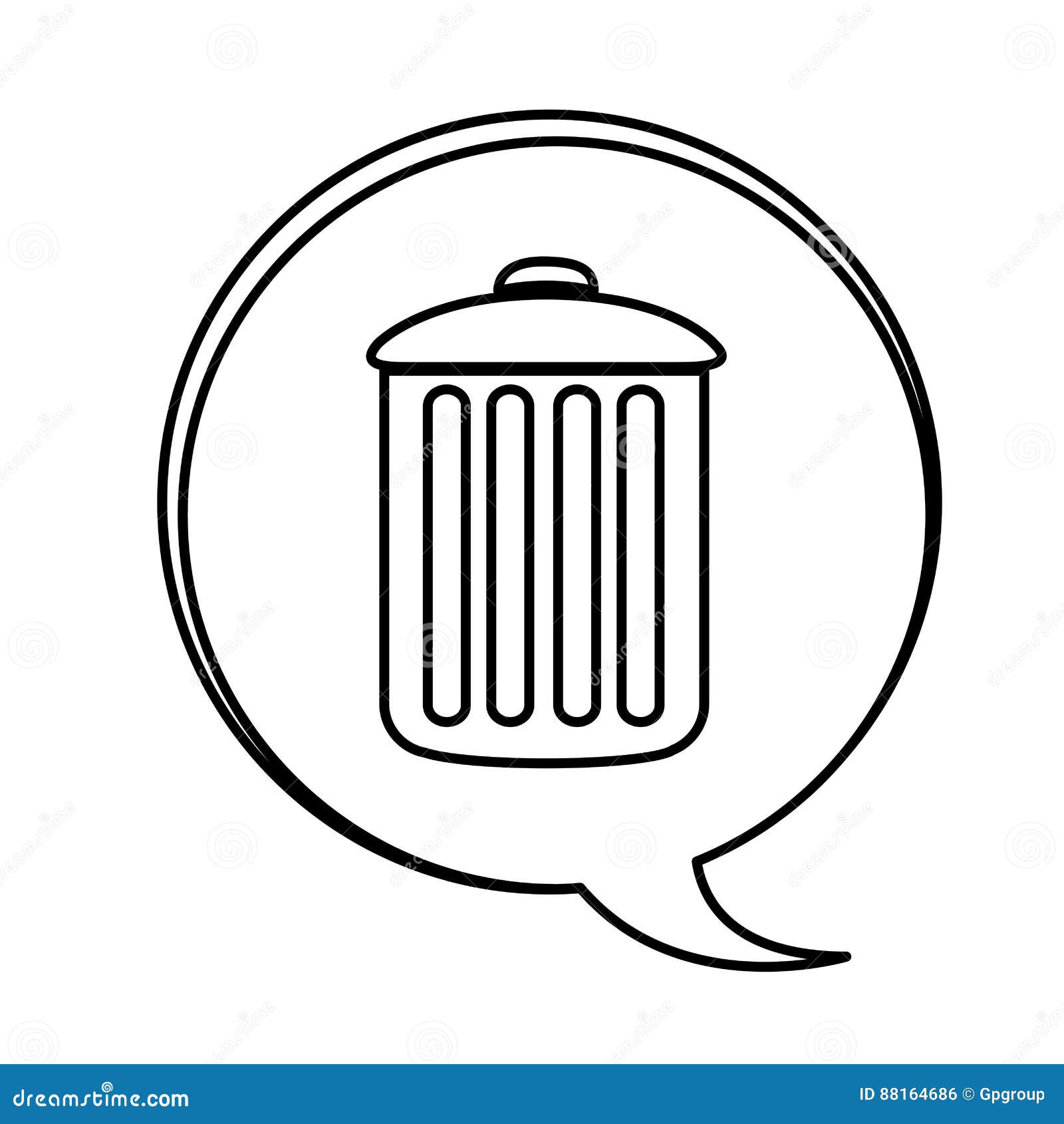 Figure Can Trash Emblem Icon Stock Illustration - Illustration of ...