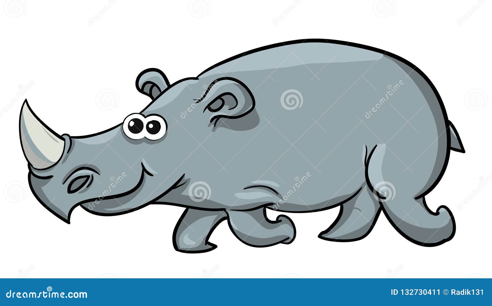 Figure cartoon rhino stock vector. Illustration of cartoon - 132730411