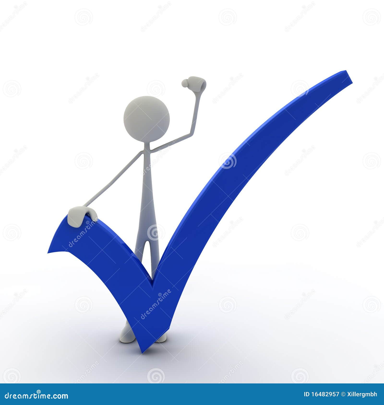 Figure with Check Mark and Fist Up Stock Illustration - Illustration of ...
