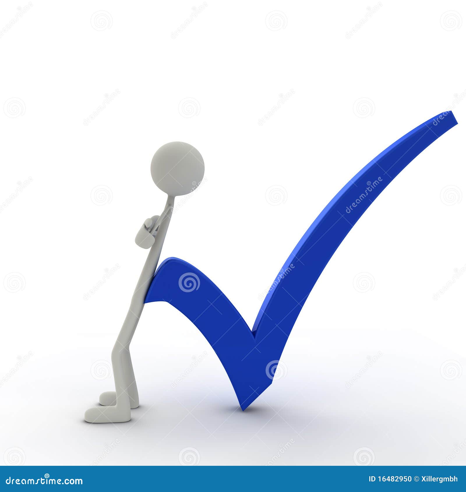 Figure with Check Mark Pleased Stock Illustration - Illustration of ...